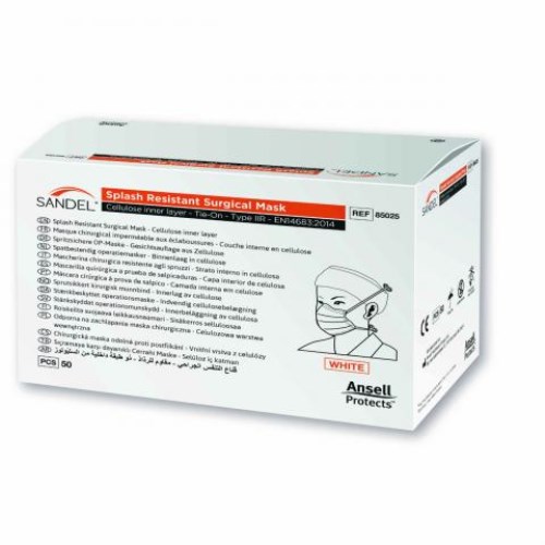 85025 • Ansell® Sandel® Chirurgisch Masker, Type IIR, Spatbestendig ...