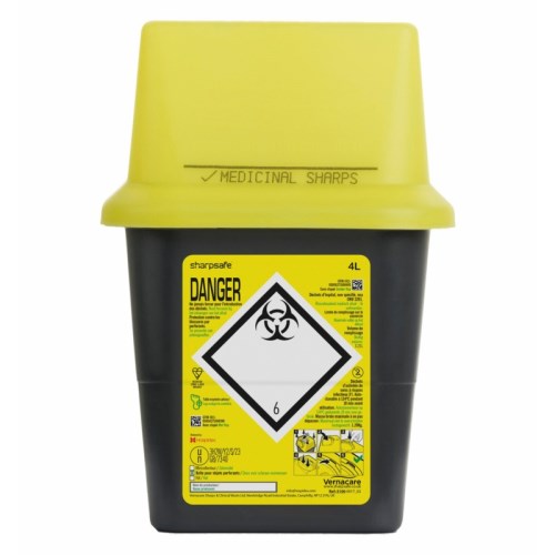 SHA-51005610 • Sharpsafe® 5th Gen. Sharps Container, 4L, 175×175×245mm ...