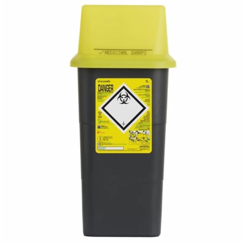 SHA-51105610 • Sharpsafe® 5th Gen. Sharps Container, 7L, 175×175×380mm ...